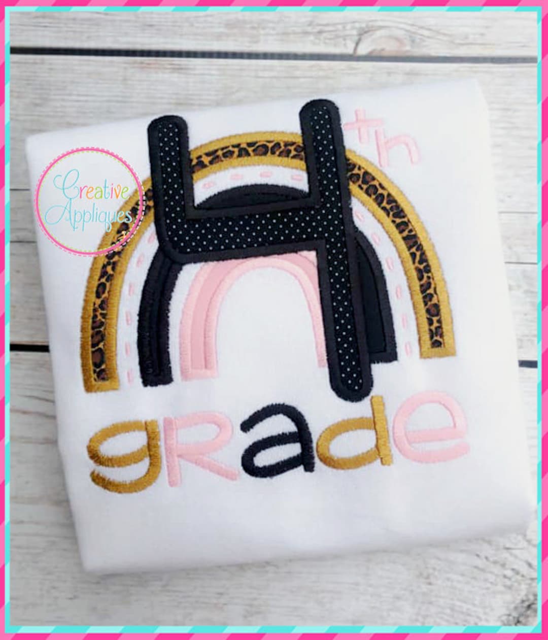 4th Grade Rainbow Machine Embroidery Applique Design 4 Sizes, 4th Grade ...