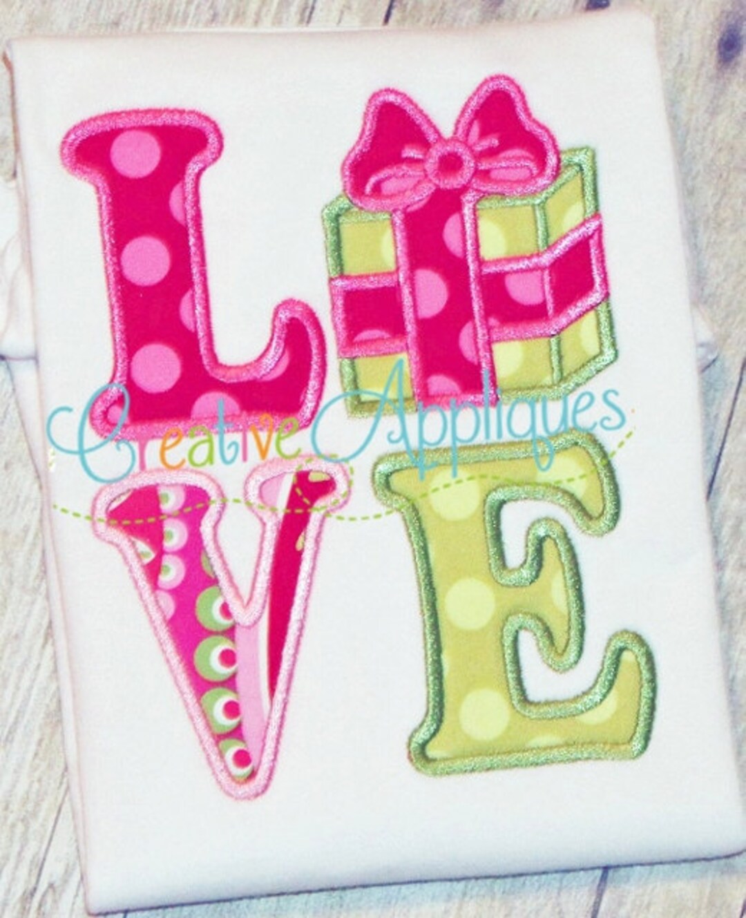 Love Gift Present Applique Digital Machine Embroidery Design 4 Sizes - Etsy