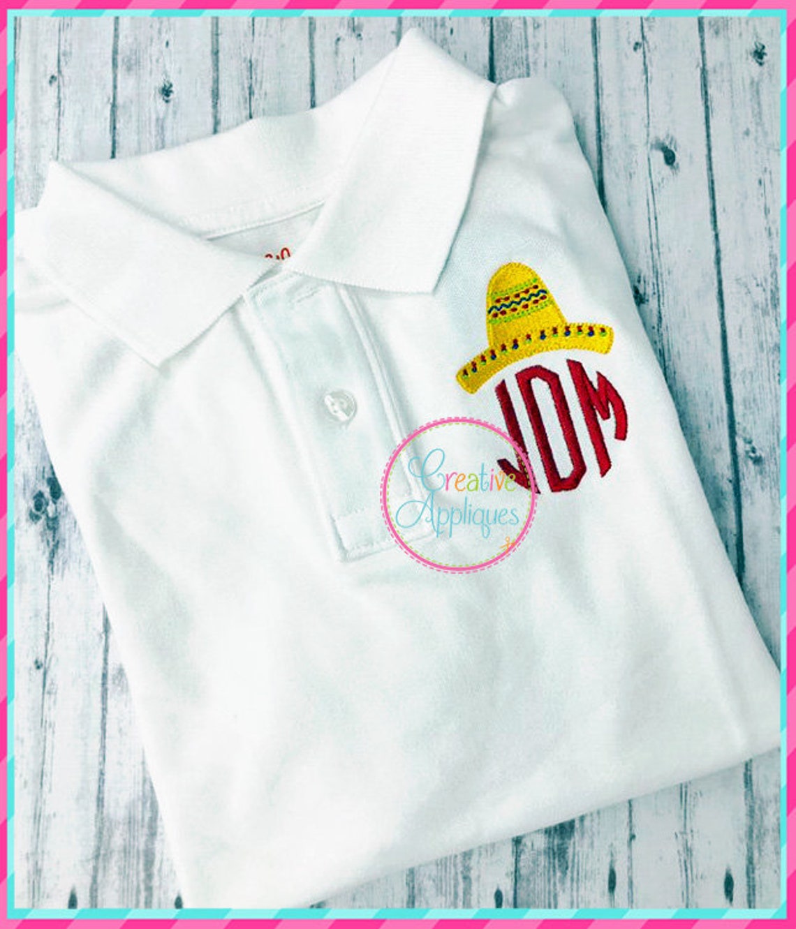 Sombrero Monogram Topper Digital Machine Embroidery Design 4 - Etsy