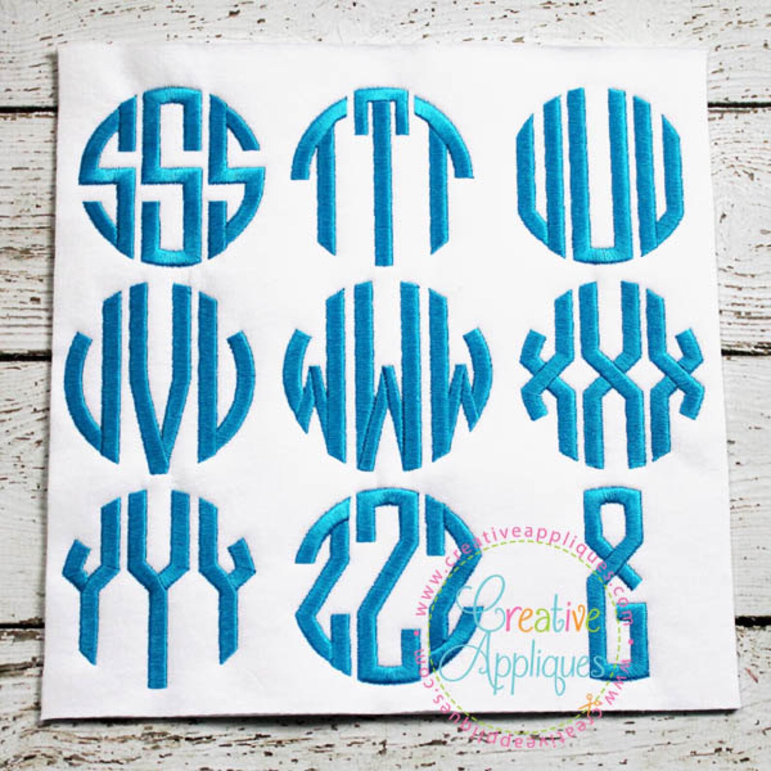 5 Sizes BX Natural Circle Embroidery Monogram Alphabet Font - Etsy