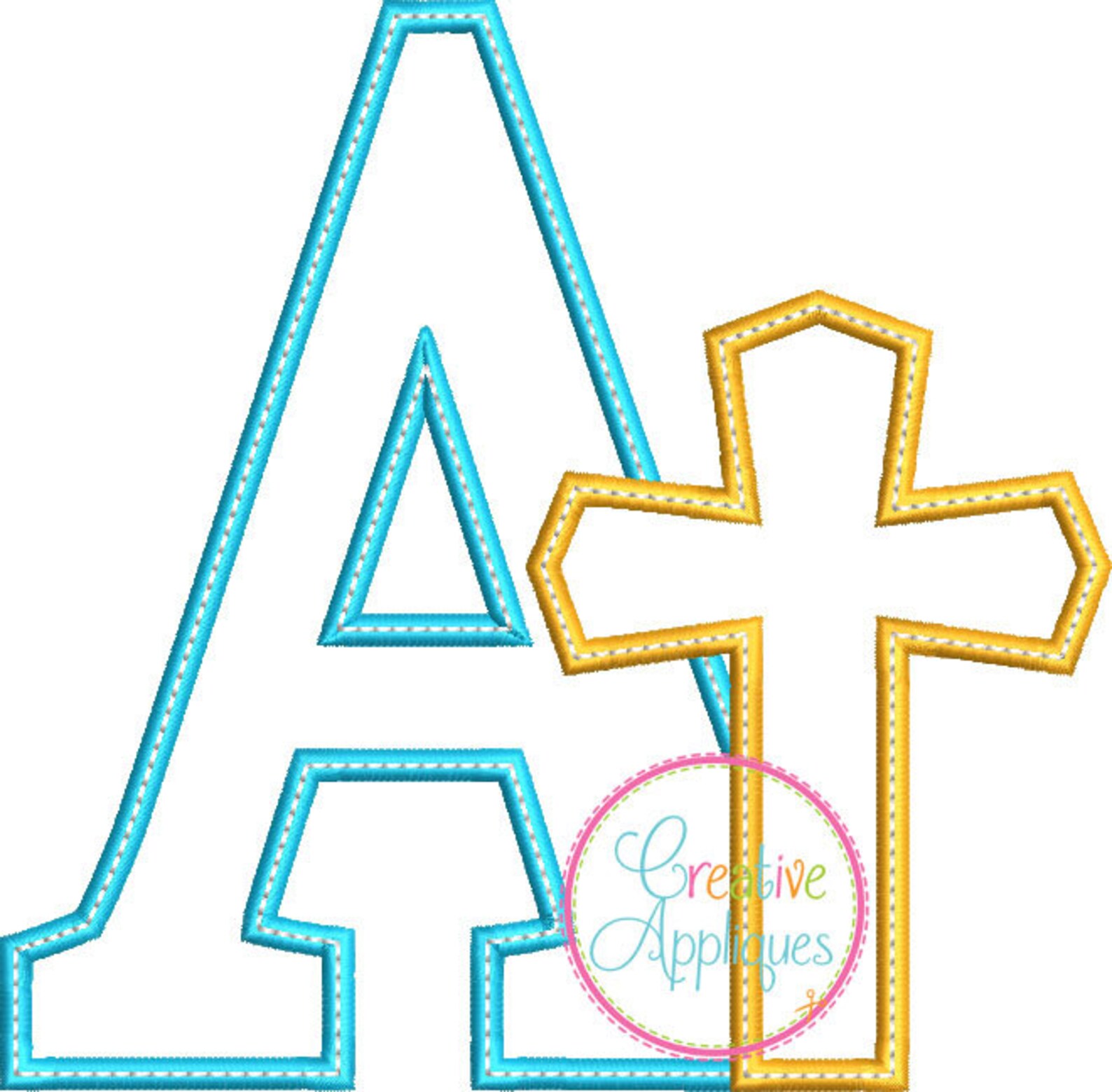 Letters & Numbers Cross Alphabet Applique Machine Embroidery - Etsy