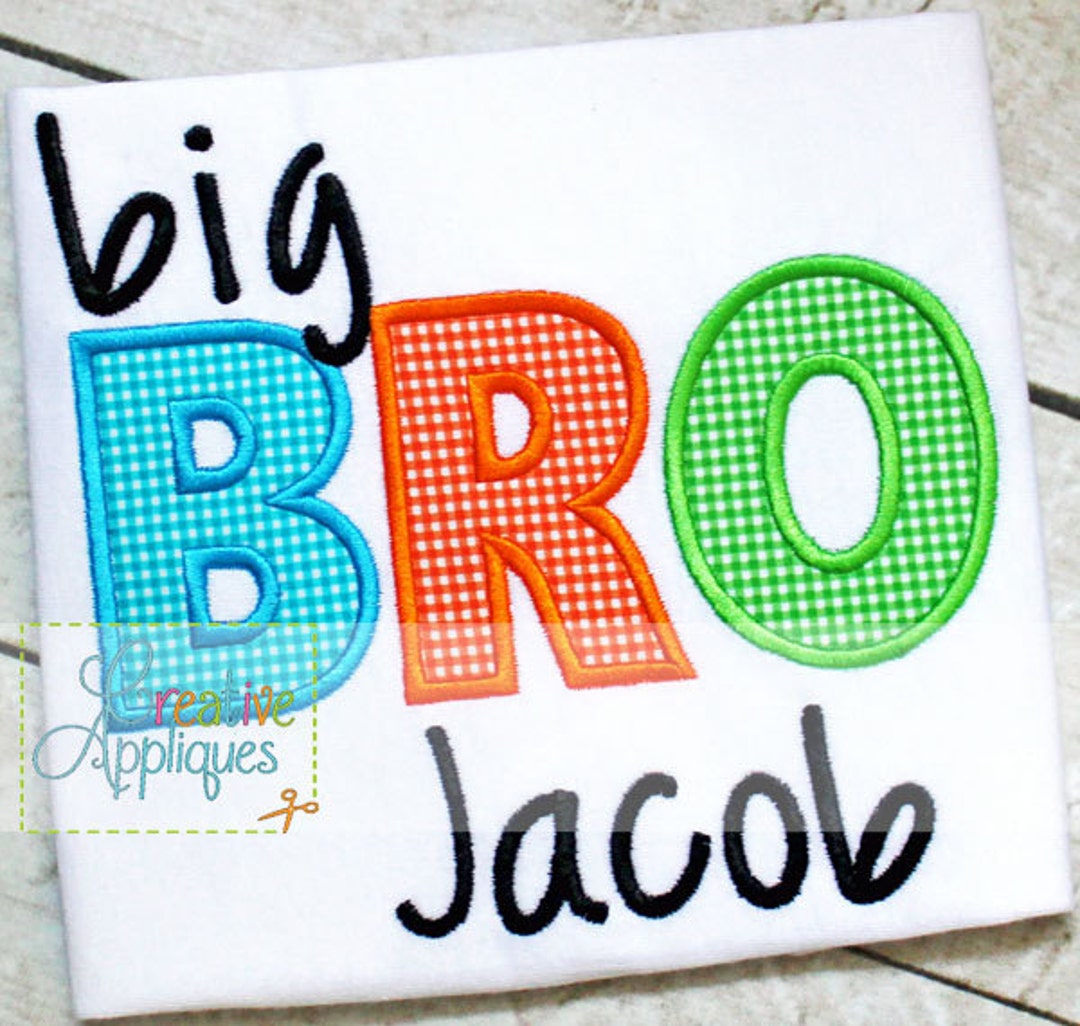 4 SIZES Bro Brother Digital Machine Embroidery Applique Design 4 Sizes ...