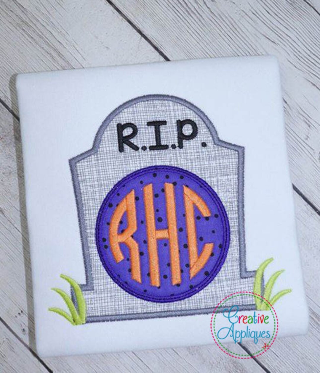 Grave Monogram Digital Machine Embroidery Applique Design 4 Sizes ...