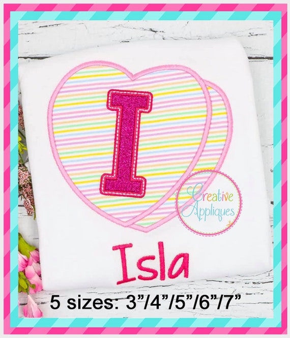 Candy Heart Applique Alphabet Letter Set A-Z Machine | Etsy