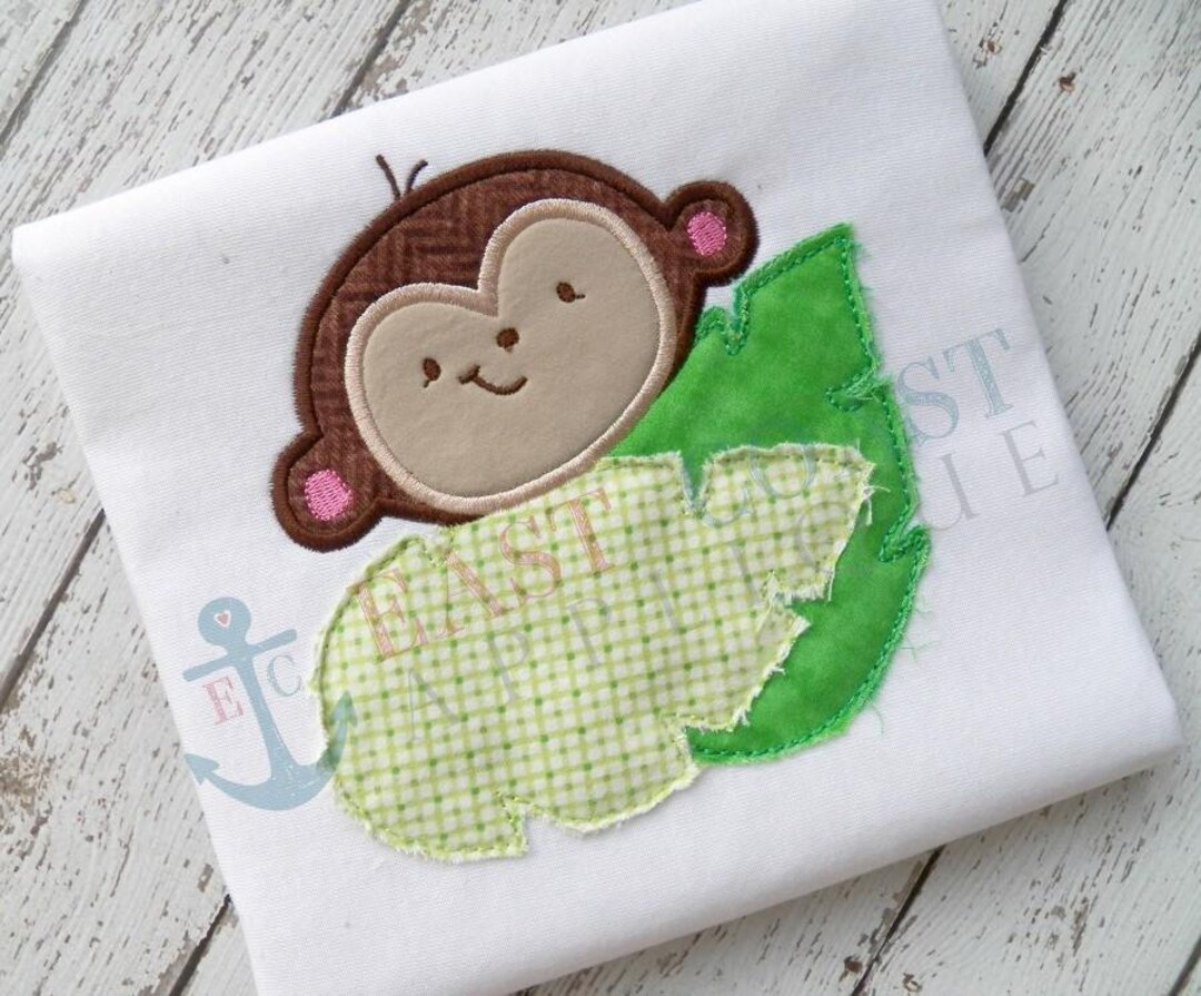 Jungle Monkey Machine Embroidery Applique Design, Monkey Applique ...