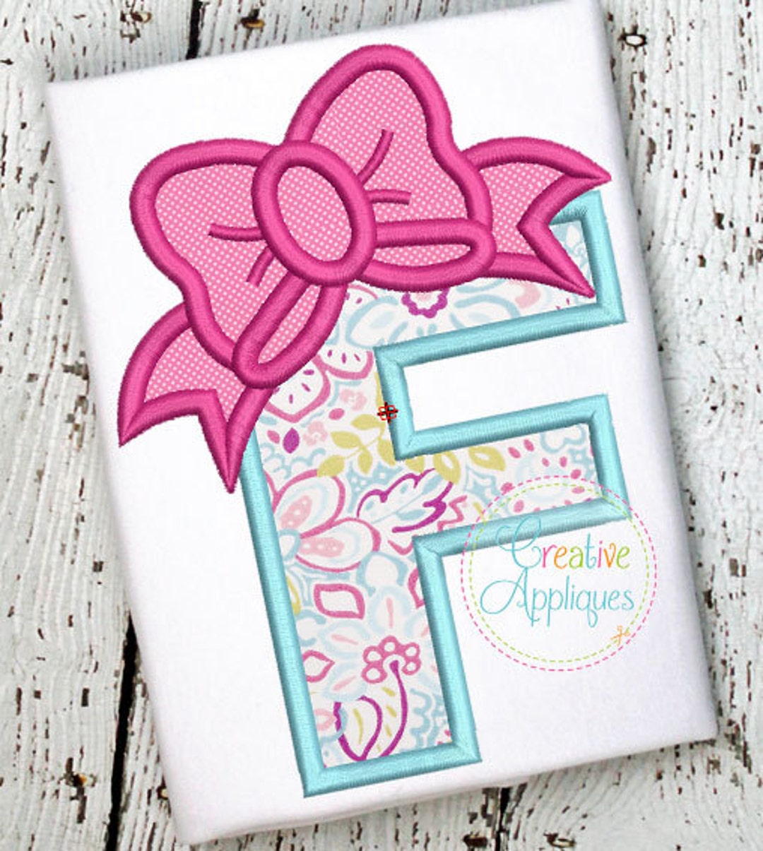 F Bow Letter F Applique Machine Embroidery Design 4 Sizes, Bow Applique ...