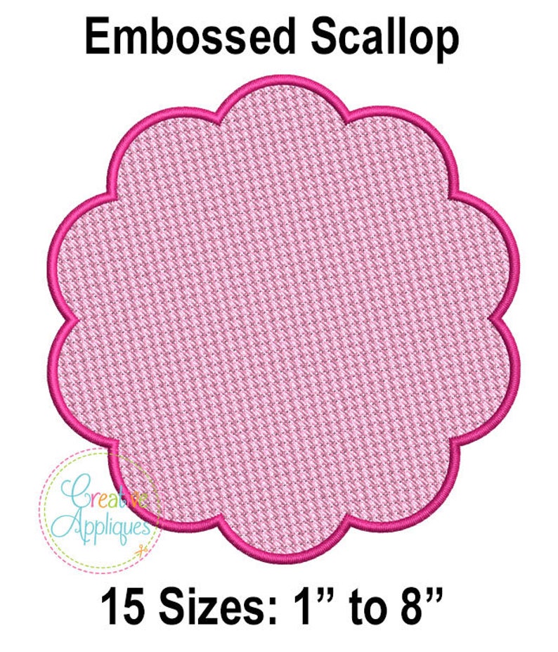 Embossed Scallop Monogram Frame Digital Machine Embroidery - Etsy