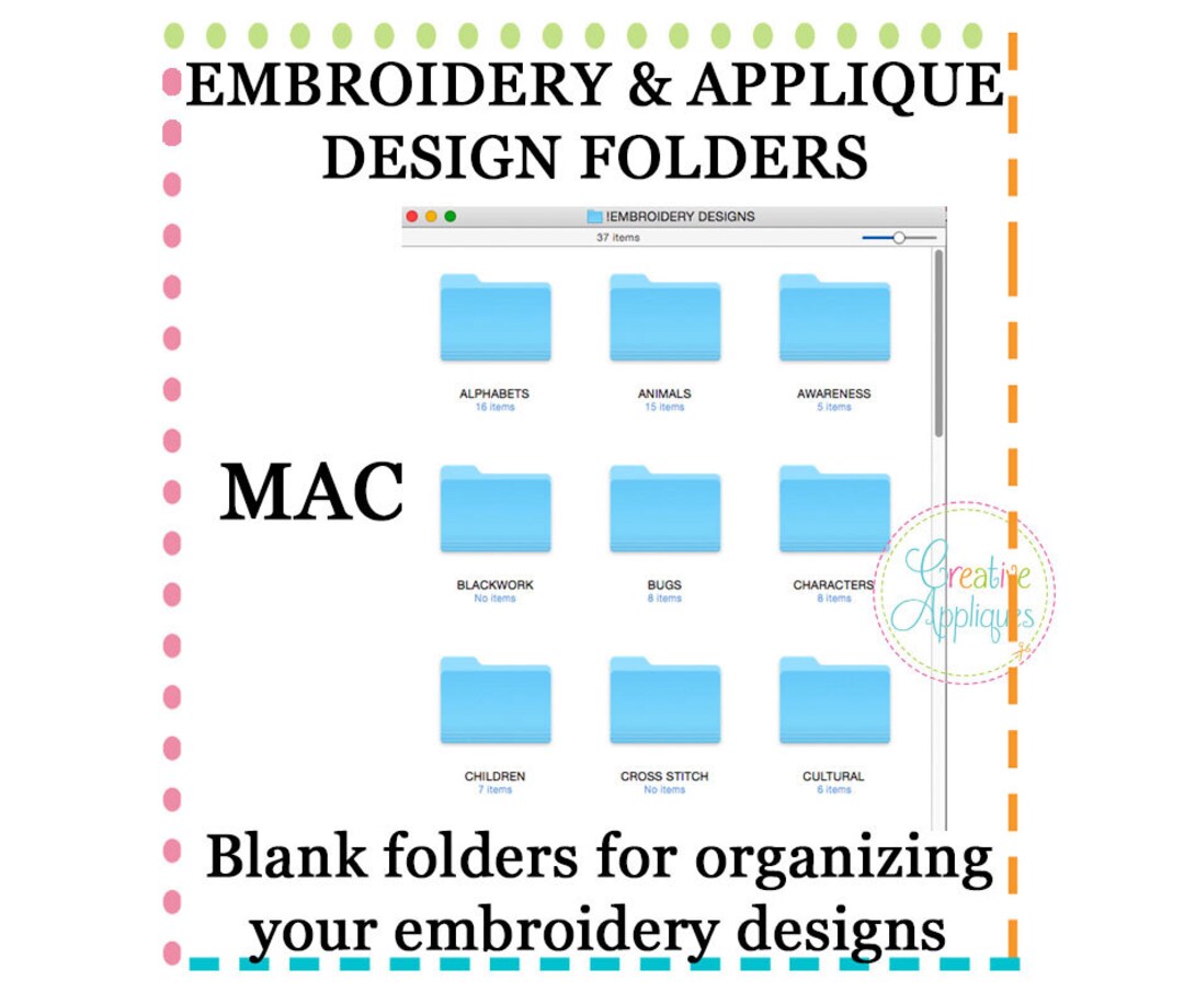 MAC Empty Embroidery Machine Computer File Folders to Organize Your ...