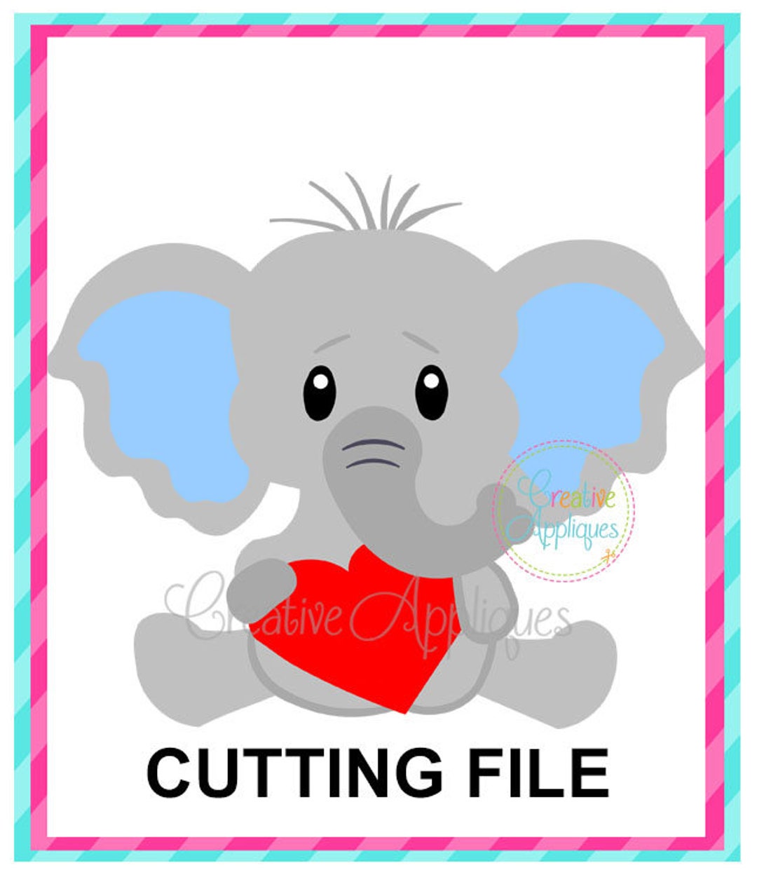 Valentine Elephant SVG Cutting File, Elephant Svg, Elephant Cut File ...