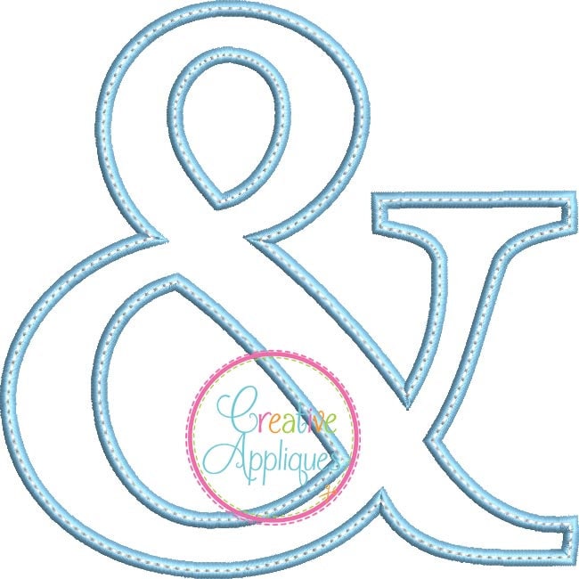 Ampersand Applique Digital Machine Embroidery Applique Design 10 Sizes ...