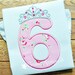 Princess Crown Birthday Number Set 1-9 Machine Embroidery Applique ...