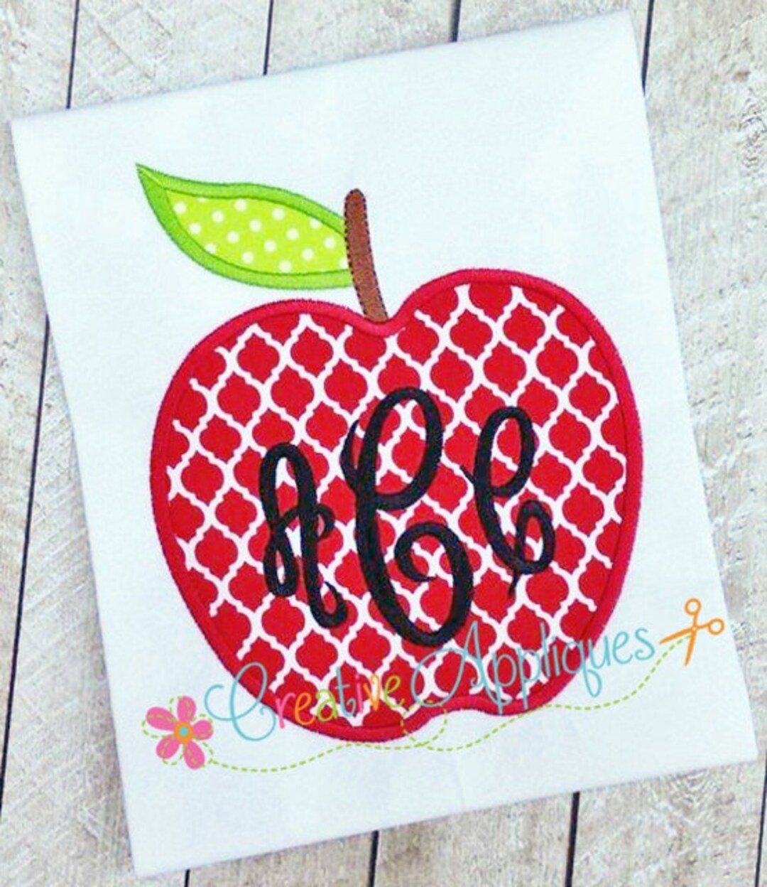 Apple Digital Machine Embroidery Applique Design 4 Sizes Empire Empress ...