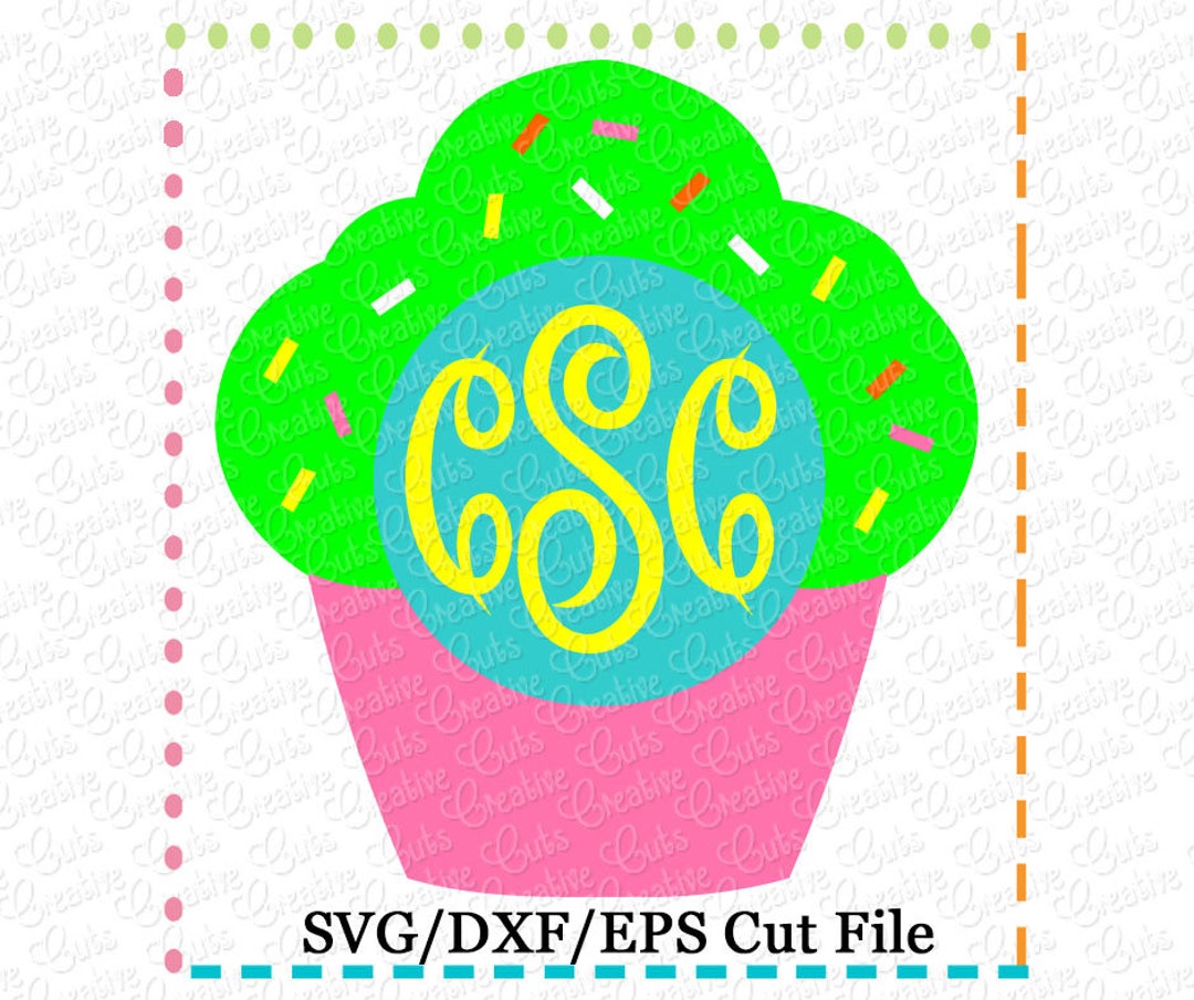 Cupcake Monogram SVG Cutting File, Cupcake Svg, Cupckae Cut File ...