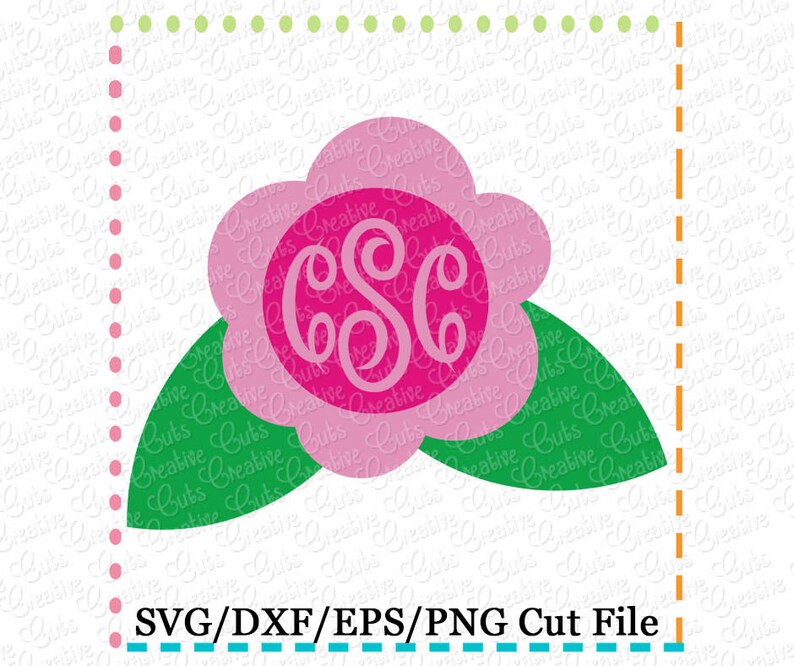 Monogram Spring Flower SVG Cutting File, Monogram Flower Svg, Monogram ...