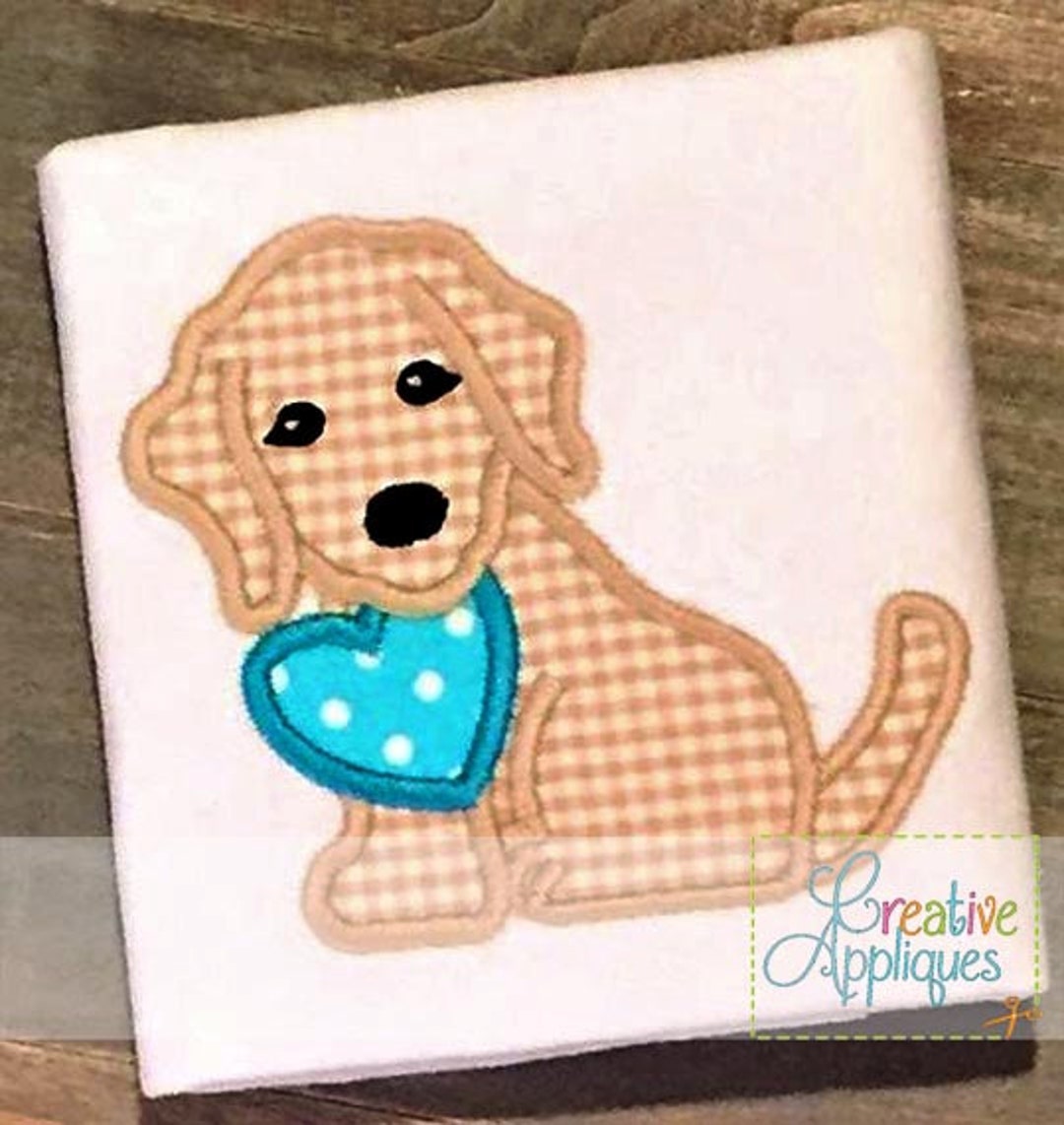 Puppy Dog Valentine Digital Machine Embroidery Applique Design 4 Sizes ...