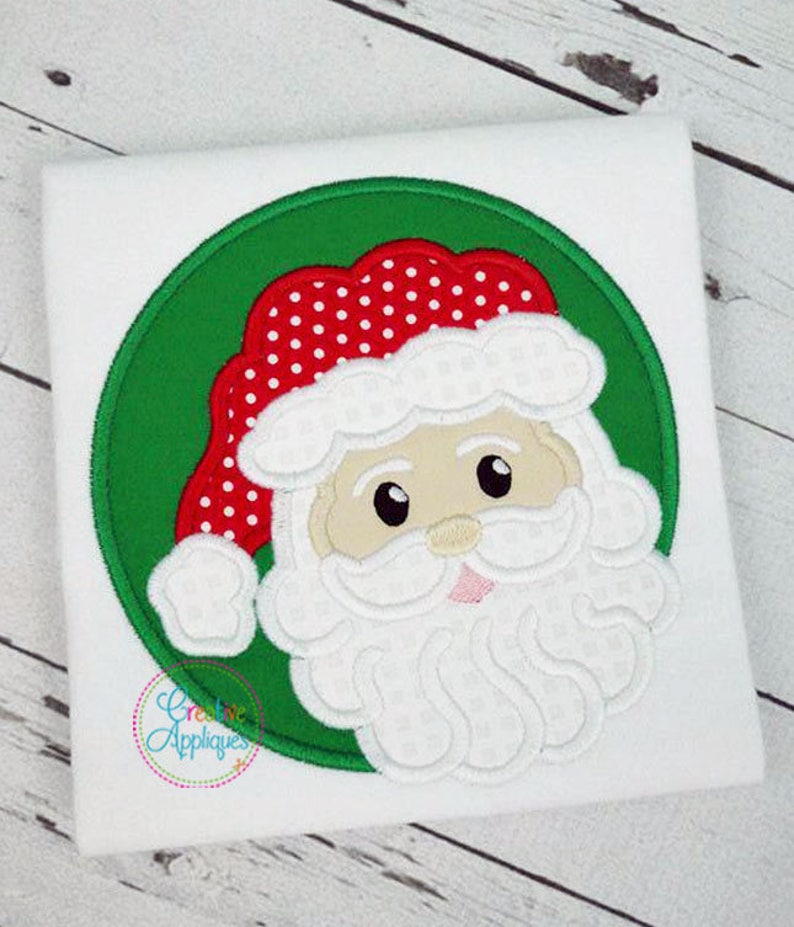 Santa Applique Digital Machine Embroidery Design 4 Sizes - Etsy