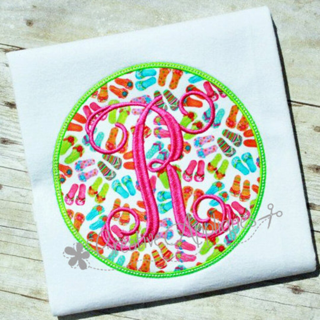 Circle Monogram Frame Digital Machine Embroidery Applique Design 5 ...