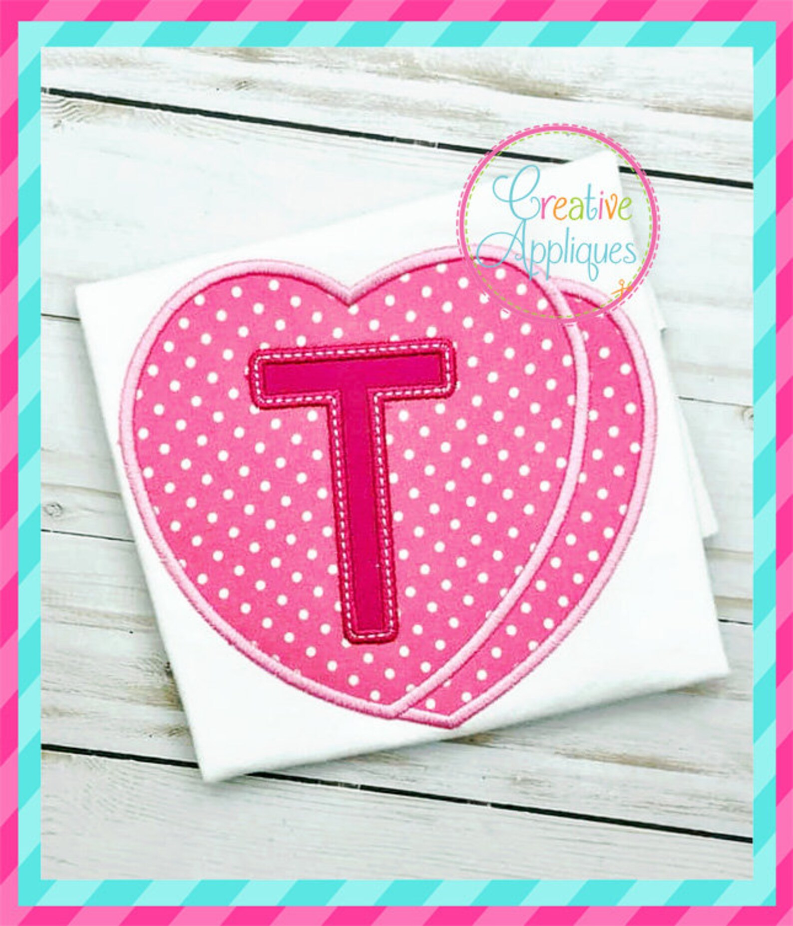 Candy Heart Applique Alphabet Letter Set A-Z Machine | Etsy