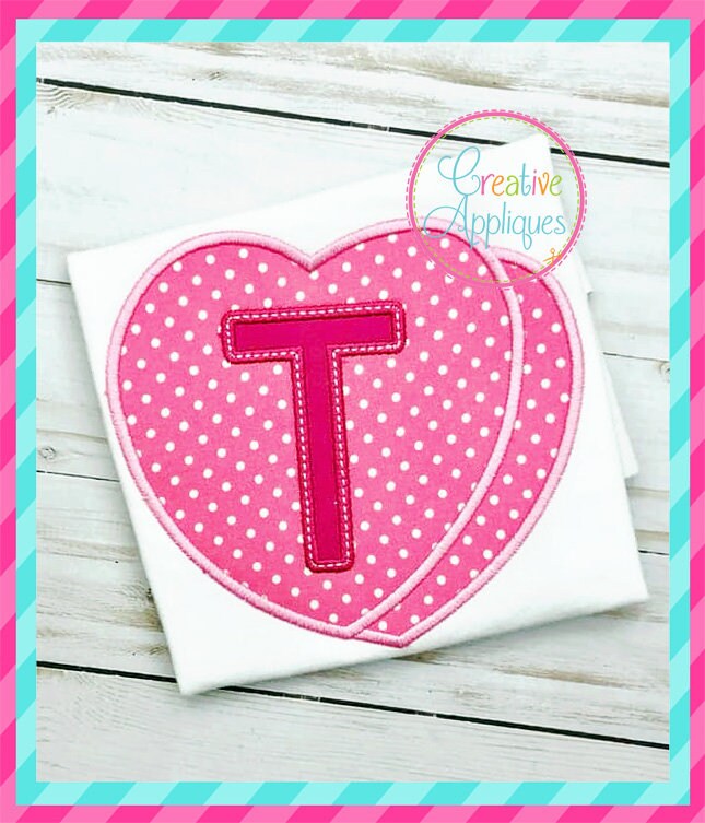 Candy Heart Applique Alphabet Letter Set A-Z Machine | Etsy