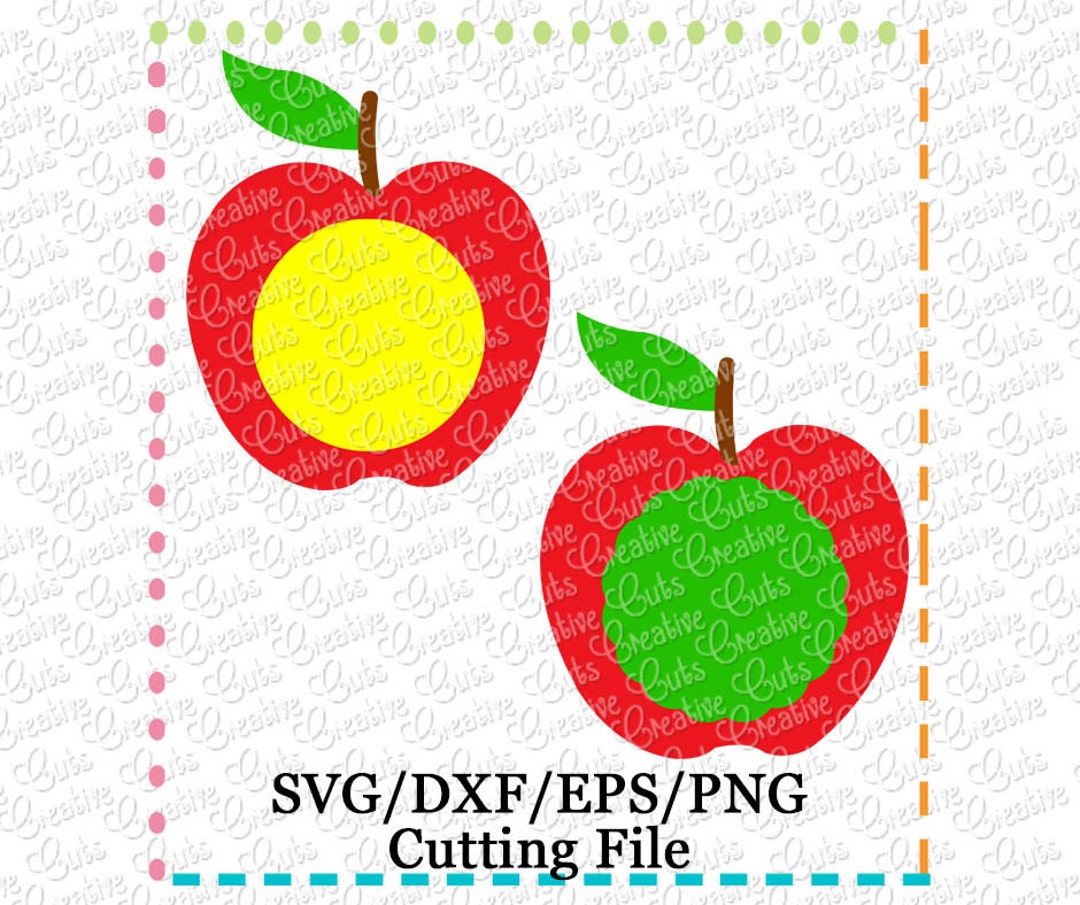 EXCLUSIVE SVG EPS Dxf Apple Monogram Cutting File, Apple Cut File ...