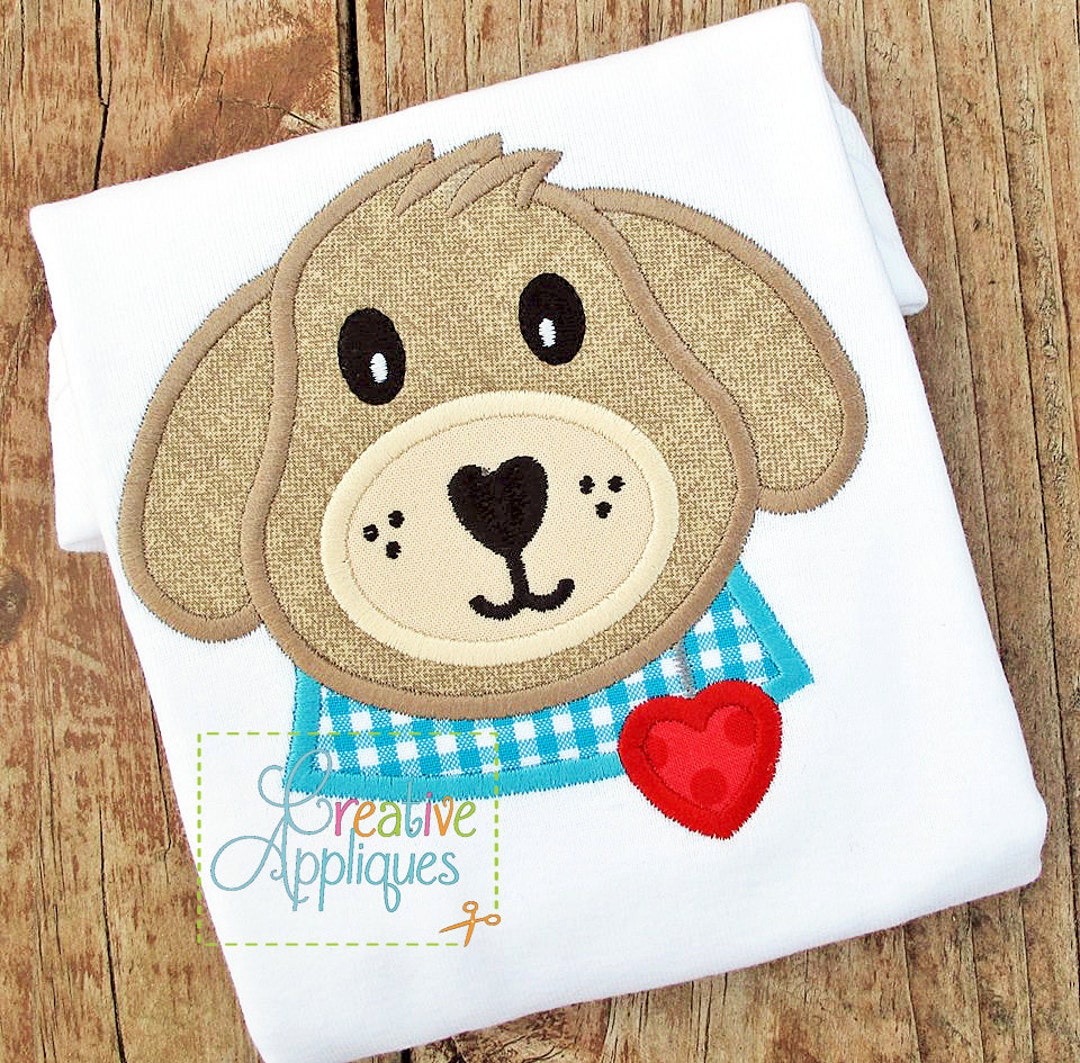 Puppy Dog Valentine Digital Machine Embroidery Applique Design 4 Sizes ...