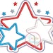 Star Trio Digital Machine Embroidery Applique Design 4 Sizes, Patriotic ...