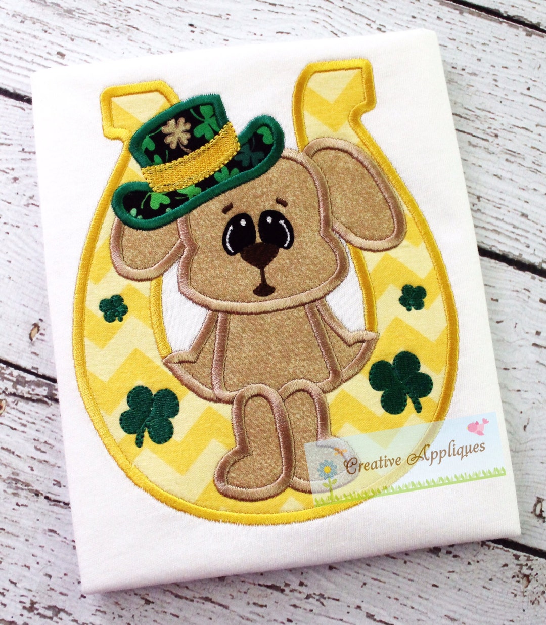 Lucky Dog St Patrick's Day Shamrock Digital Machine Embroidery Applique ...