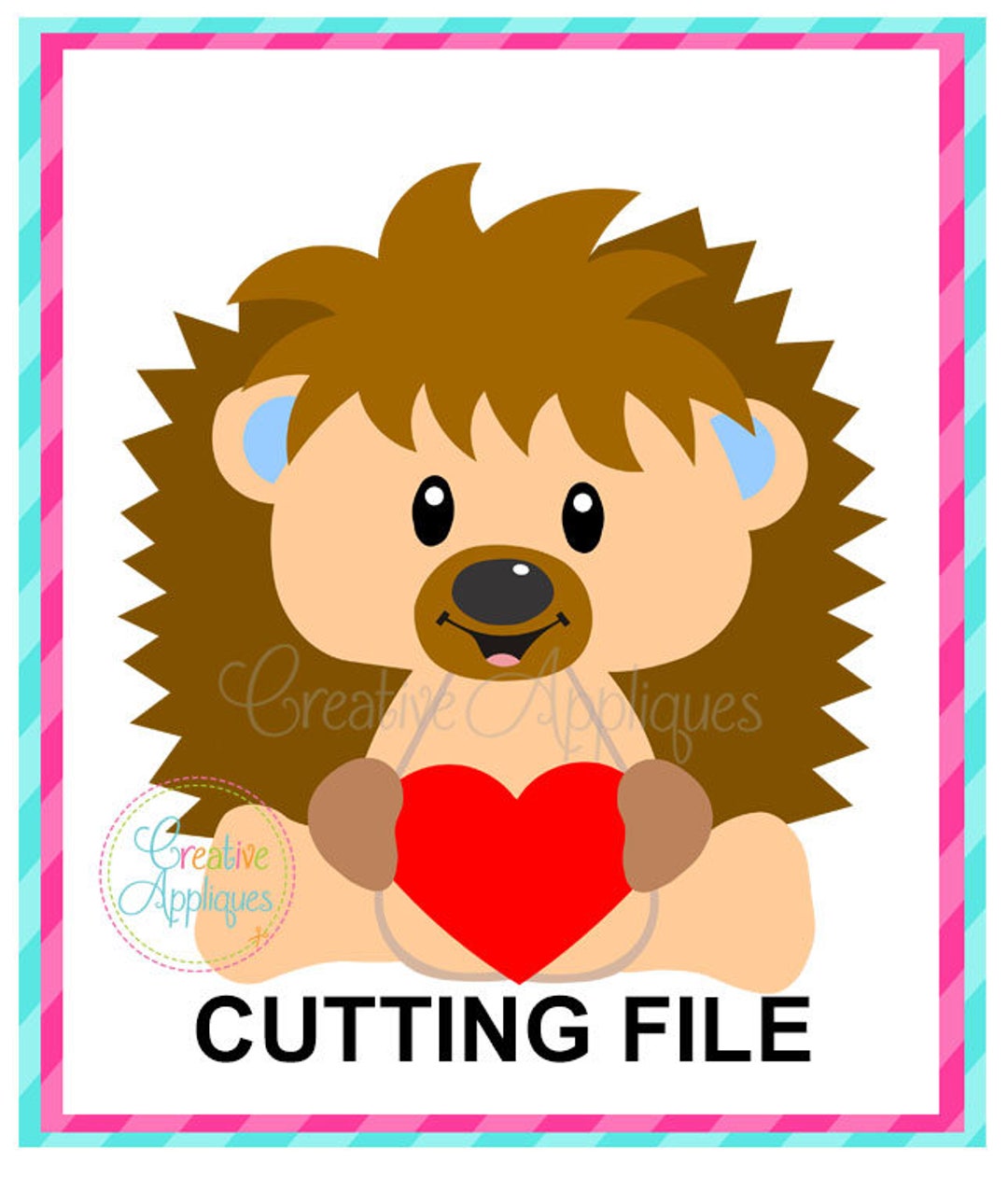 Valentine Hedgehog SVG Cutting File, Hedgehog Svg, Hedgehog Cut File ...
