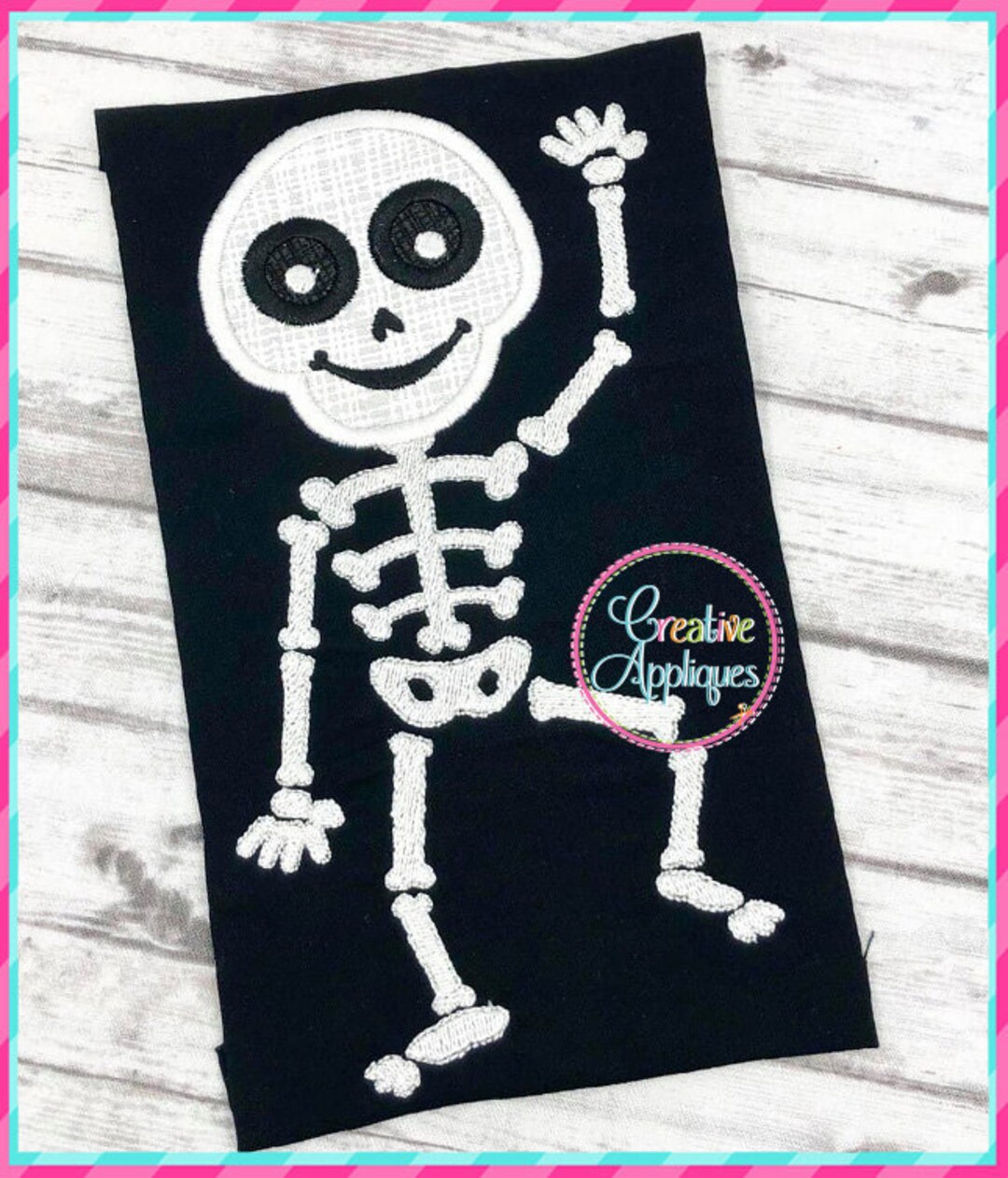 Skeleton Applique Design Digital Machine Embroidery 4 Sizes, Skeleton ...