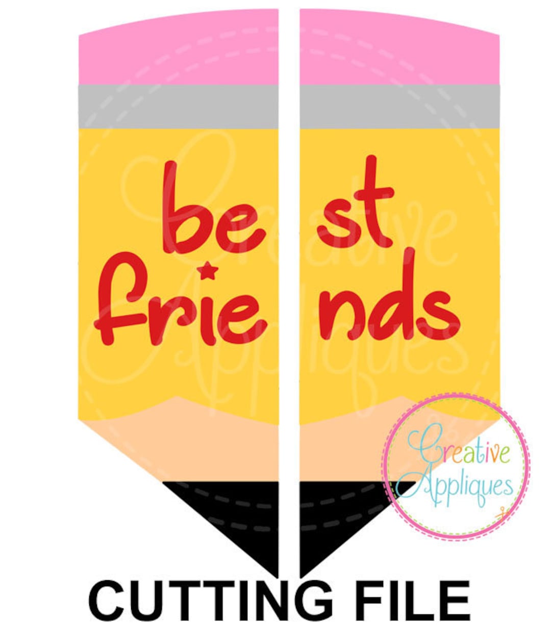 EXCLUSIVE SVG Eps DXF Best Friends Split Pencil Bff Svg, Best Friends ...
