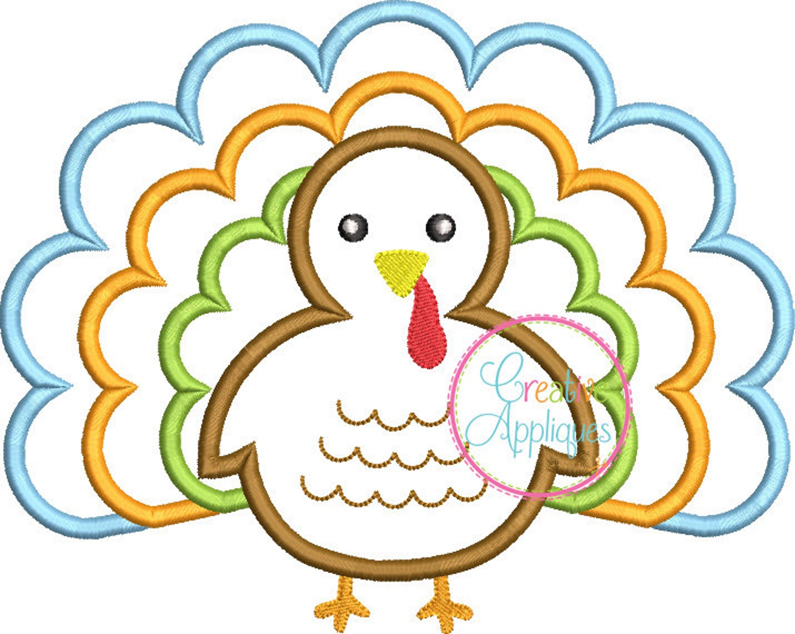 Turkey Digital Machine Embroidery Design 5 Sizes Turkey | Etsy