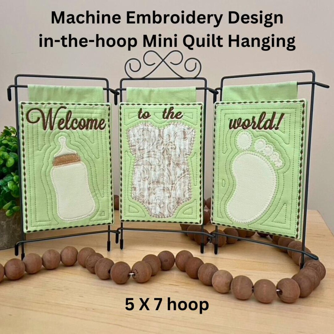 Accuquilt Go! Baby Medley in the Hoop Mini Quilt Hanging Design ...