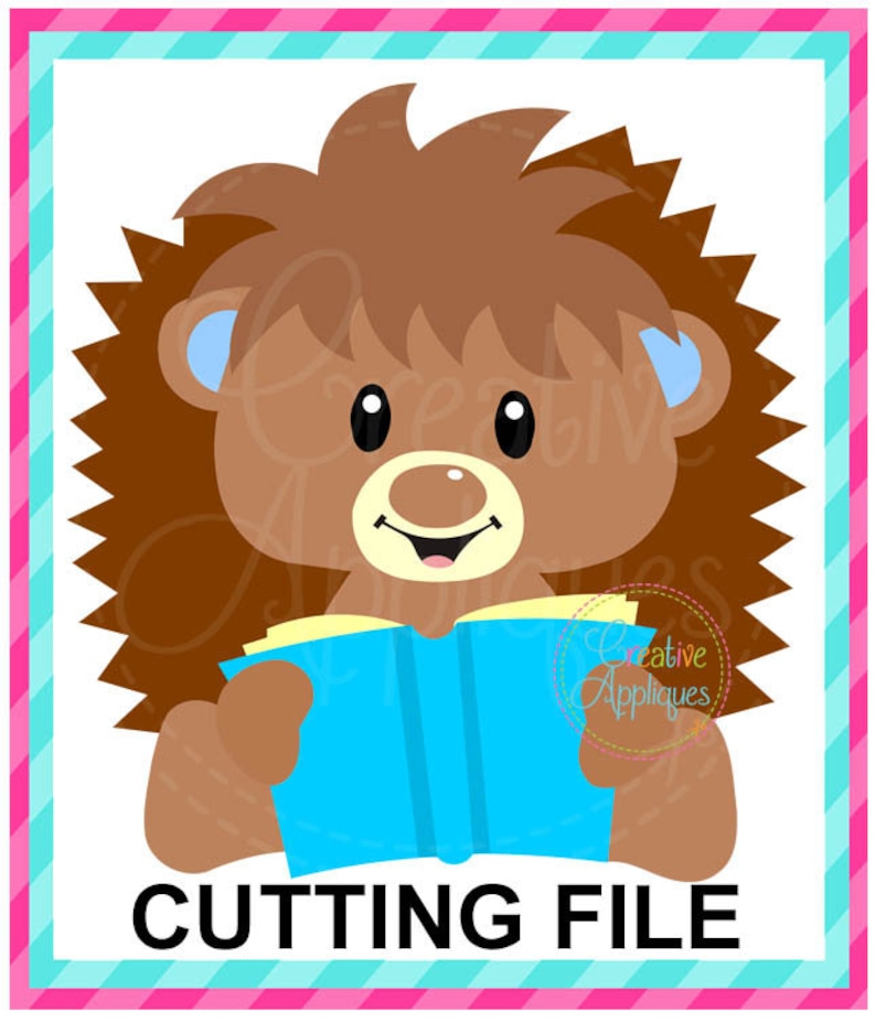 Hedgehog Reading SVG Cutting File, Hedgehog Svg, Hedgehog Cut File ...