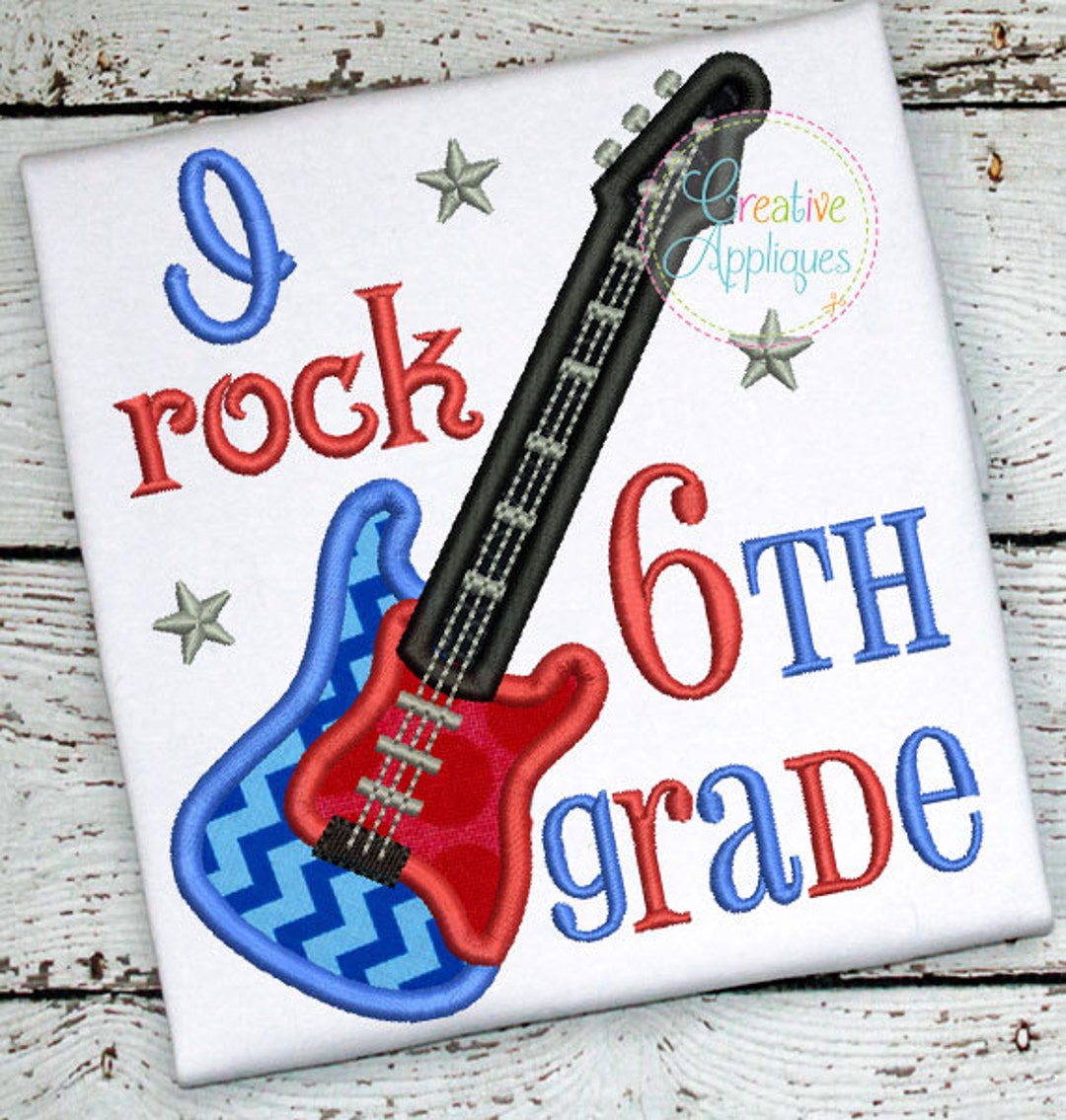 I Rock 6th Sixth Grade Digital Machine Embroidery Applique Design 4 ...