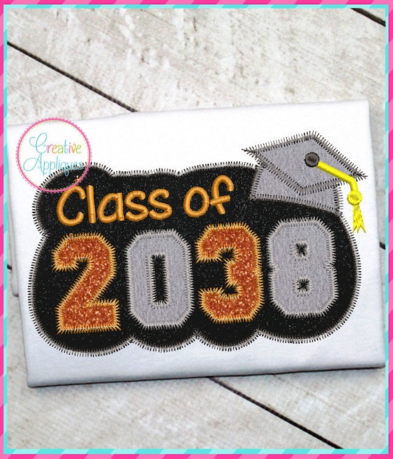 Zigzag Stitch Class of 2038 Graduation Digital Machine - Etsy