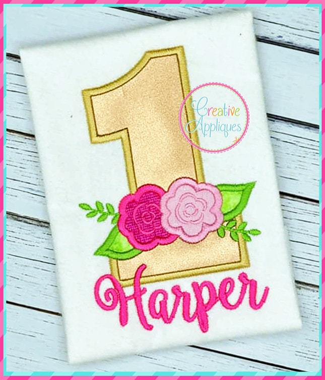 4 Sizes 1 Flower Number Set Applique Machine Embroidery - Etsy