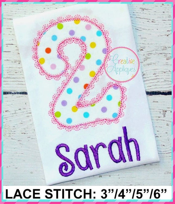 Lace Stitch Number Set 0 Thru 9 Embroidery Applique Design 4 | Etsy