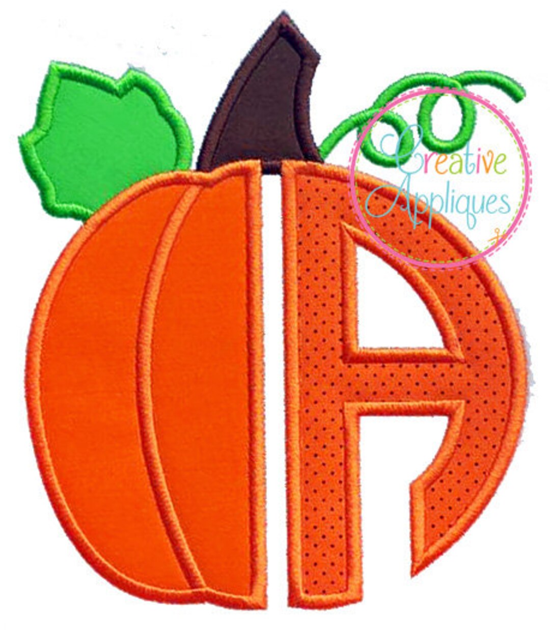 Pumpkin Circle Alphabet Letter Set A-Z Applique Machine Embroidery ...