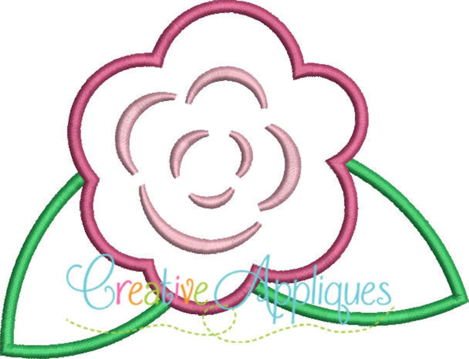 Flower Machine Embroidery Applique Design 4 Sizes Flower - Etsy