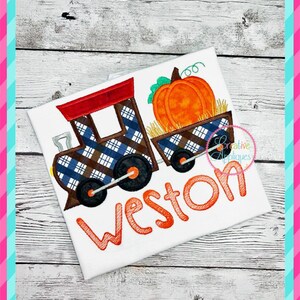 Pumpkin Train Machine Embroidery Applique Design 5 Sizes, Pumpkin ...