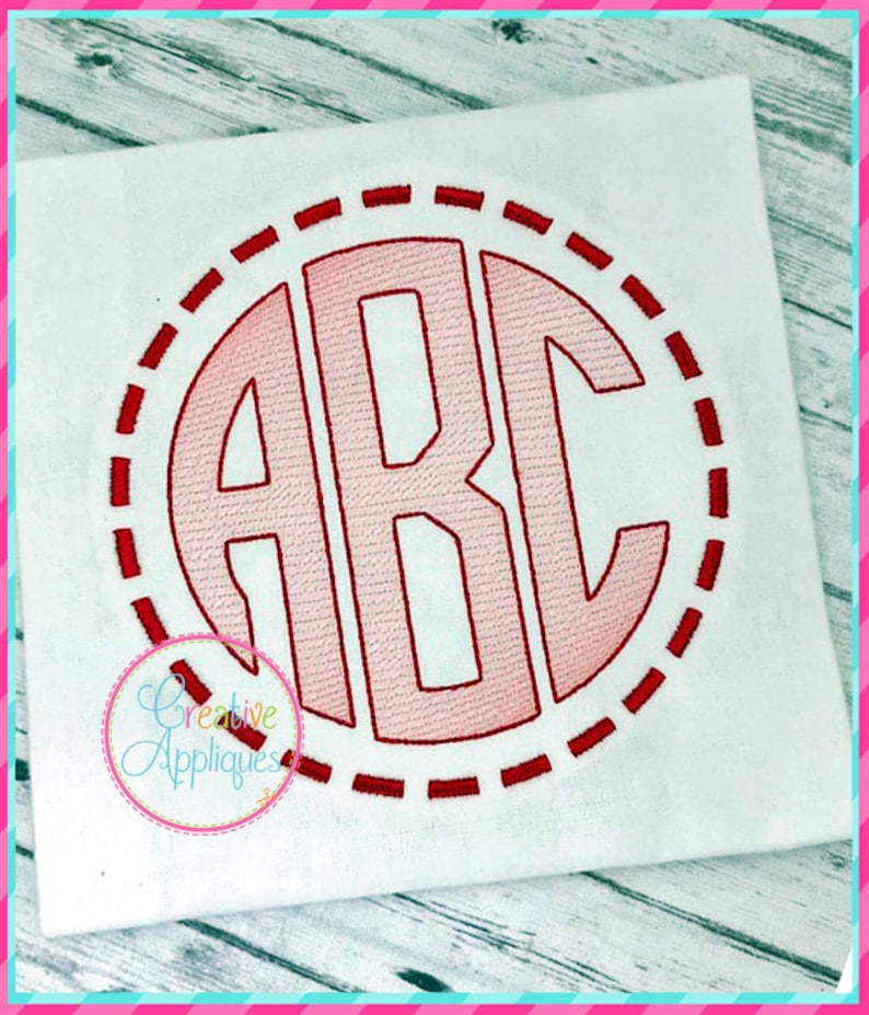 Dash Circle Frame Digital Machine Embroidery Design 5 Sizes | Etsy