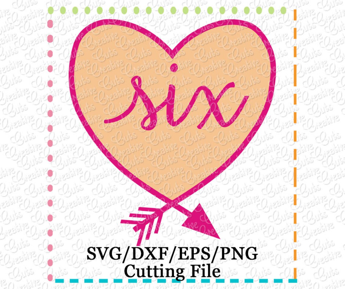 EXCLUSIVE Arrow Heart Six SVG Cutting File, Arrow Heart Cutting File ...