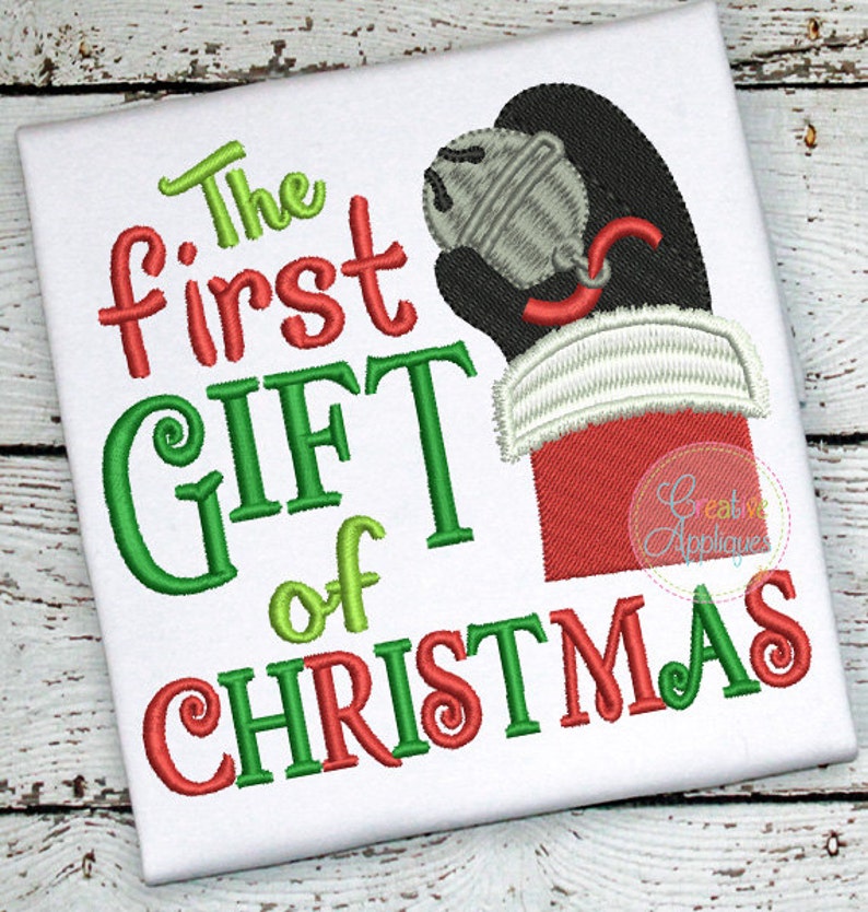 The First Gift of Christmas Embroidery Design Machine Embroidery 4 Size ...