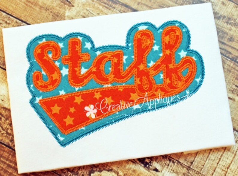 Staff Digital Machine Embroidery Applique Design 6 Sizes - Etsy