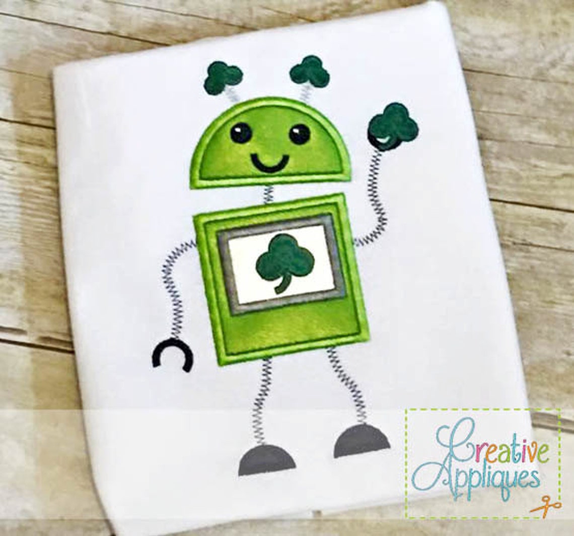 Robot Clover Shamrock St Patrick'sday 5 Sizes Digital - Etsy