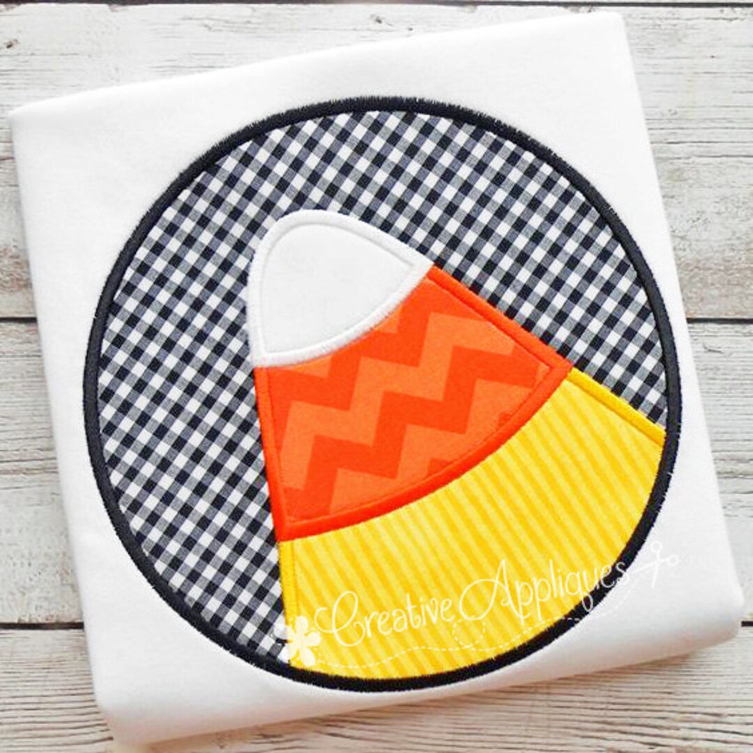 Candy Corn Circle Digital Machine Embroidery Applique Design 4 Sizes ...