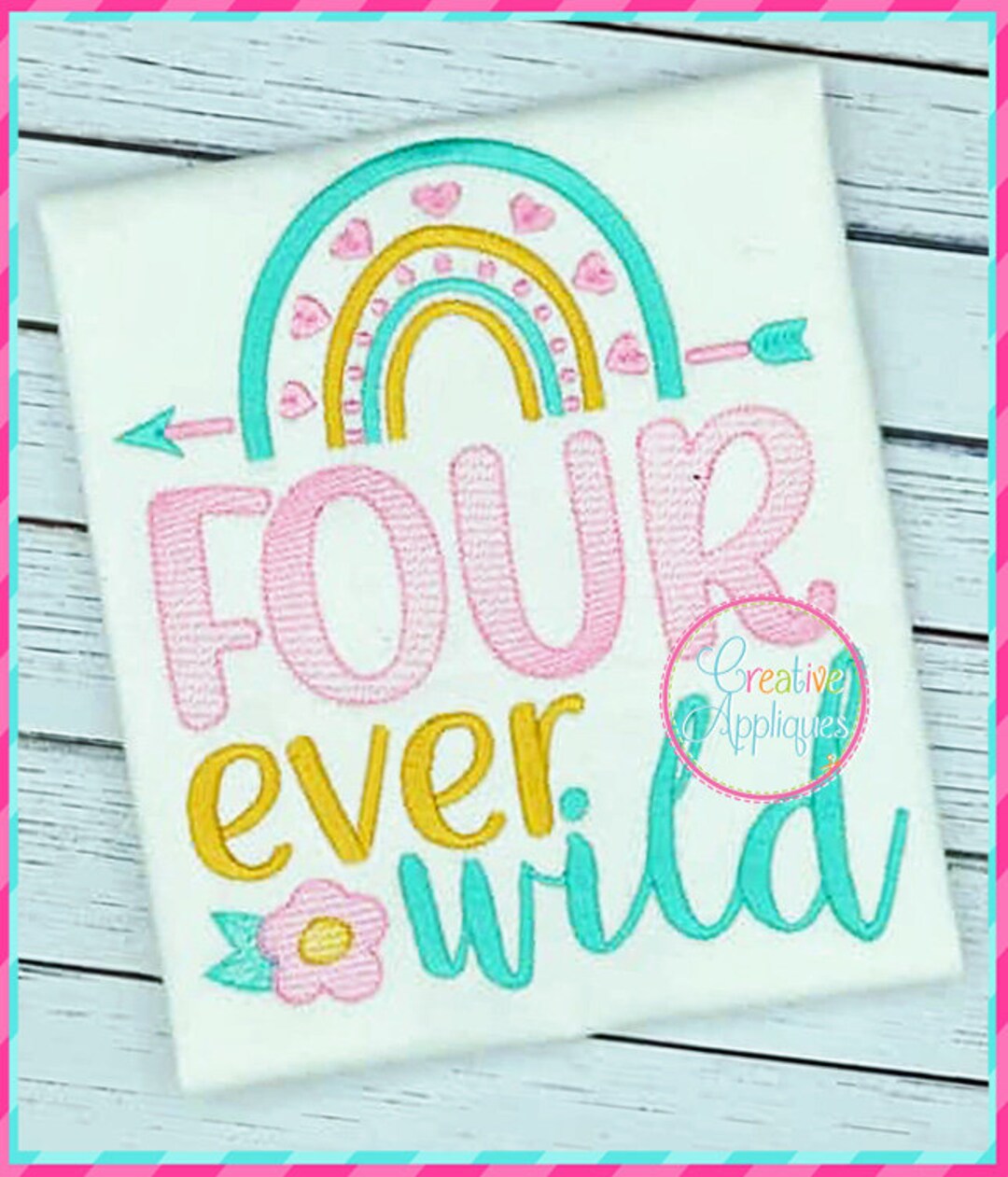 Sketch Stitching Four Ever Wild Machine Embroidery Design 4 Sizes ...