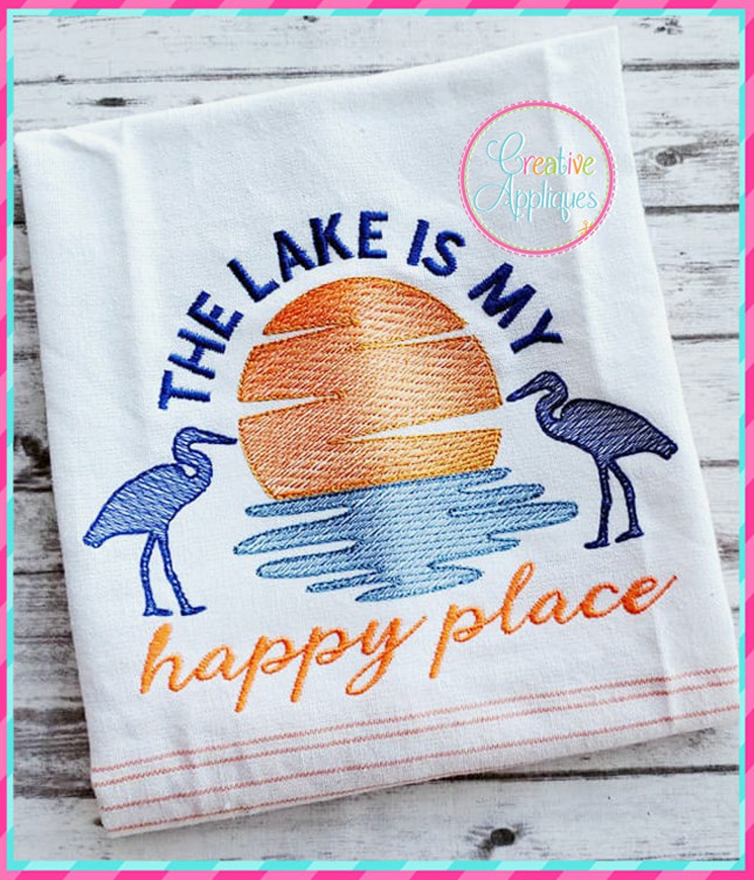 The Lake is My Happy Place Machine Embroidery Design 4 Size, Lake House ...