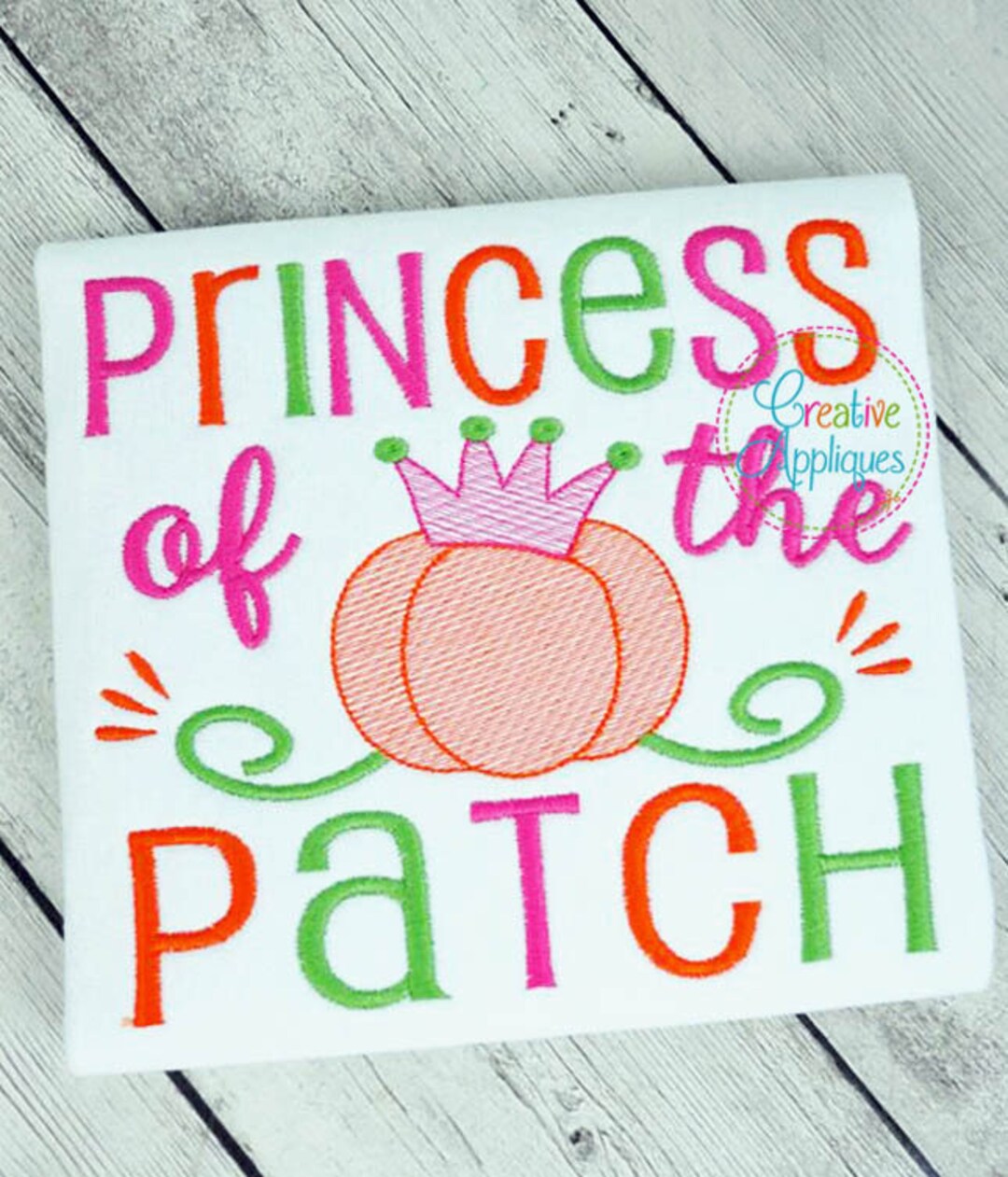 Princess of the Patch Digital Machine Embroidery Design 4 Sizes Pumpkin ...