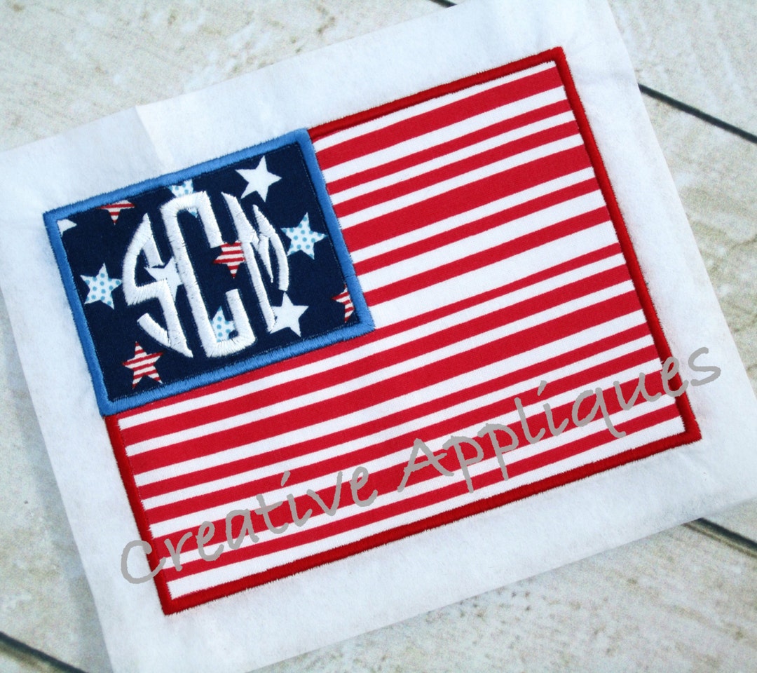 Flag Patriotic Machine Embroidery Applique Design 4 Sizes - Etsy
